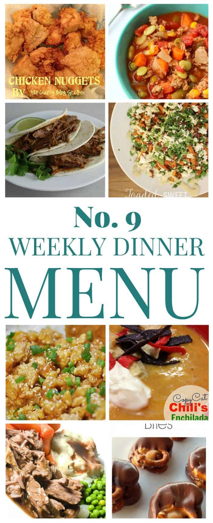 Weekly Dinner Menu Housewife Eclectic