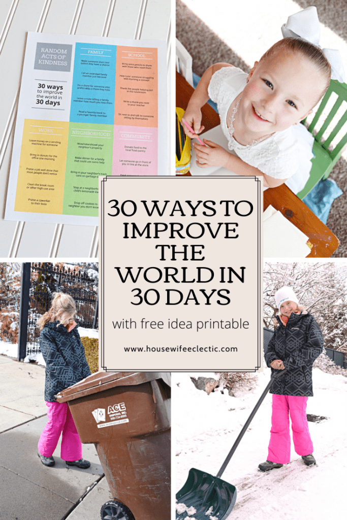 30 Ways To Improve The World In 30 Days - Housewife Eclectic