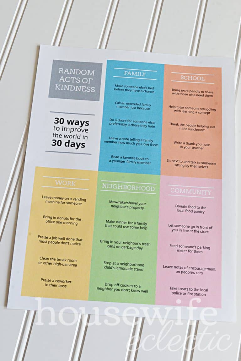 30 Ways To Improve The World In 30 Days - Housewife Eclectic